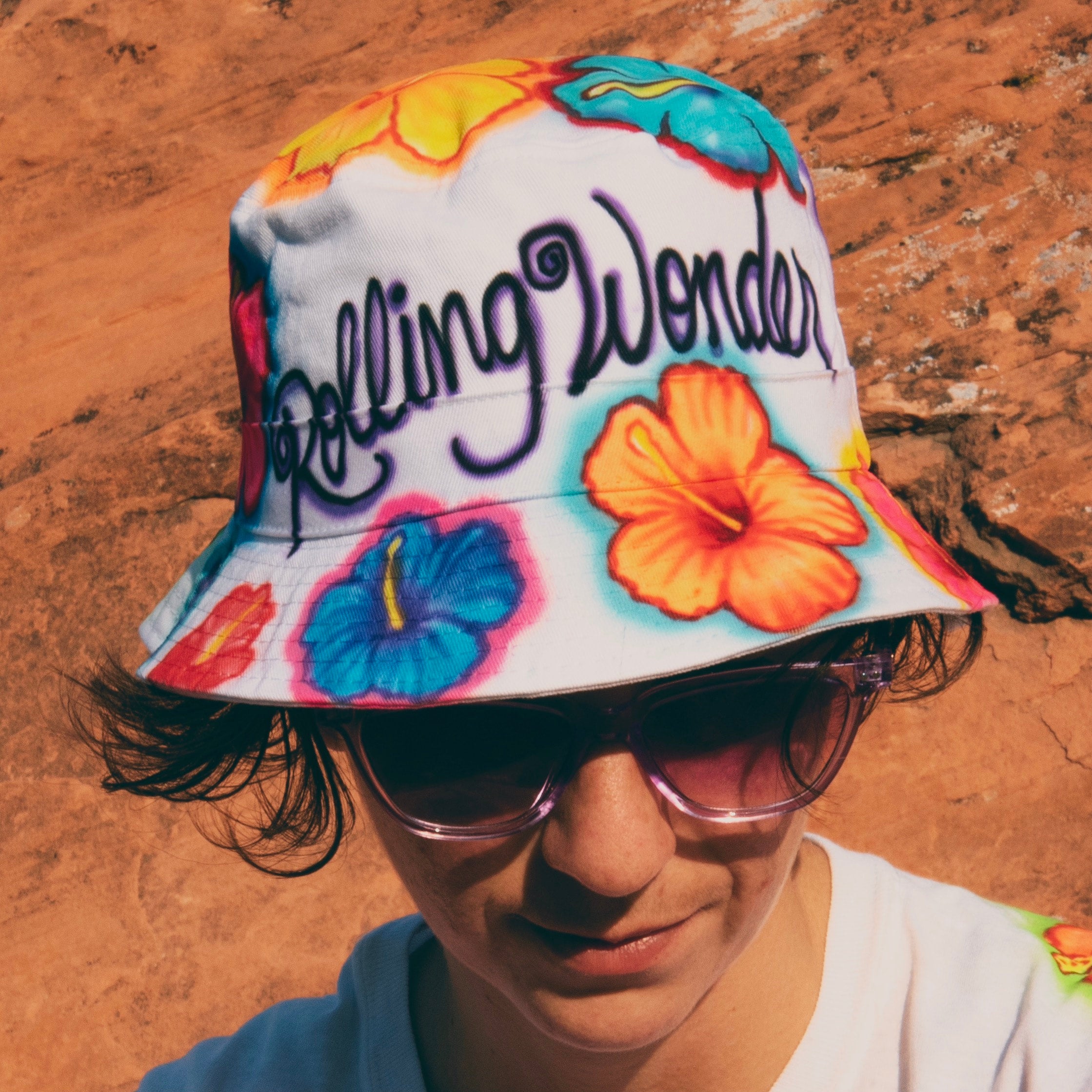 Hibiscus Dream Bucket Hat | Rolling Wonder Art